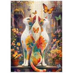 Floral Felines Jigsaw Puzzle 1000 Pieces – Fun-Puzzle