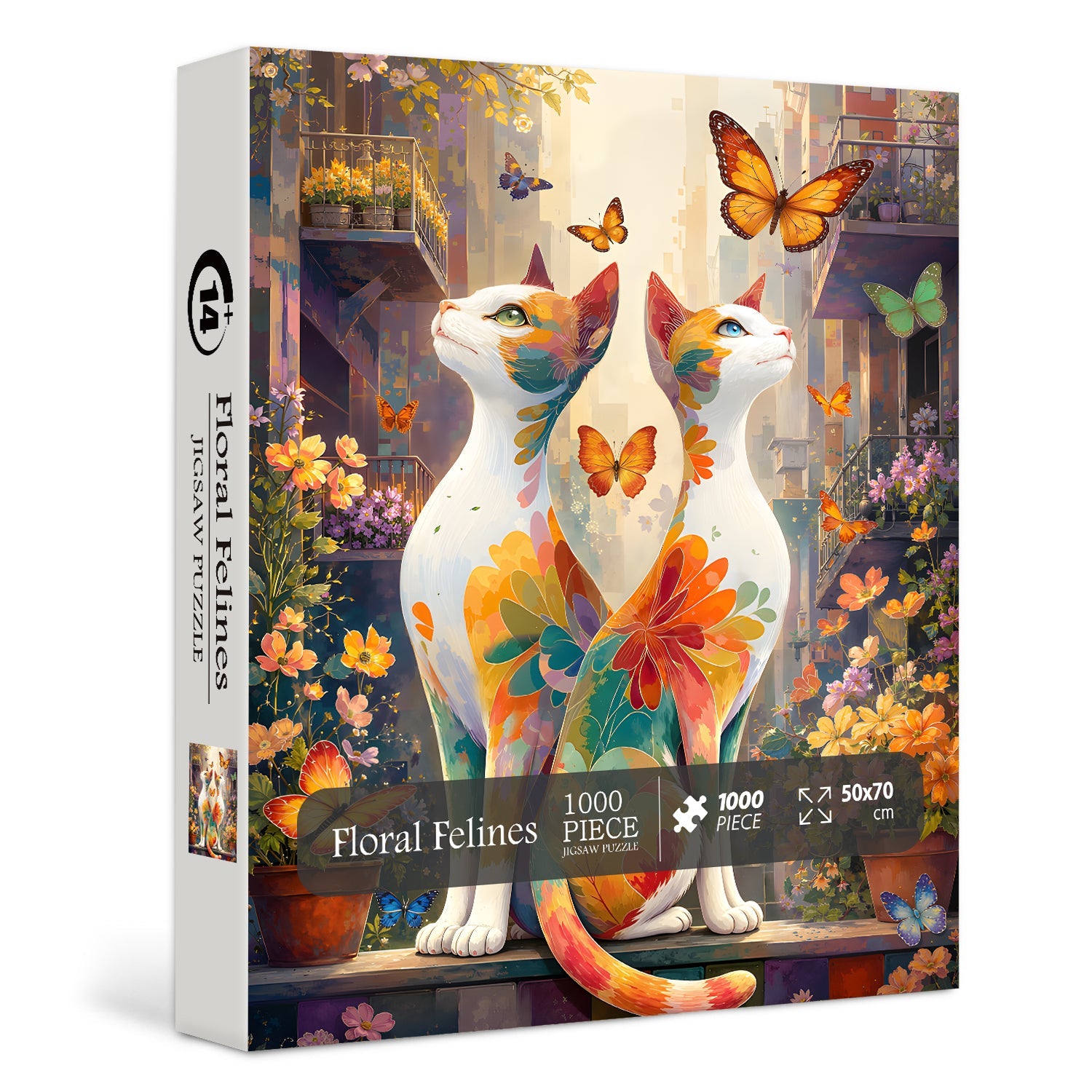 Floral Felines Jigsaw Puzzle 1000 Pieces – Fun-Puzzle