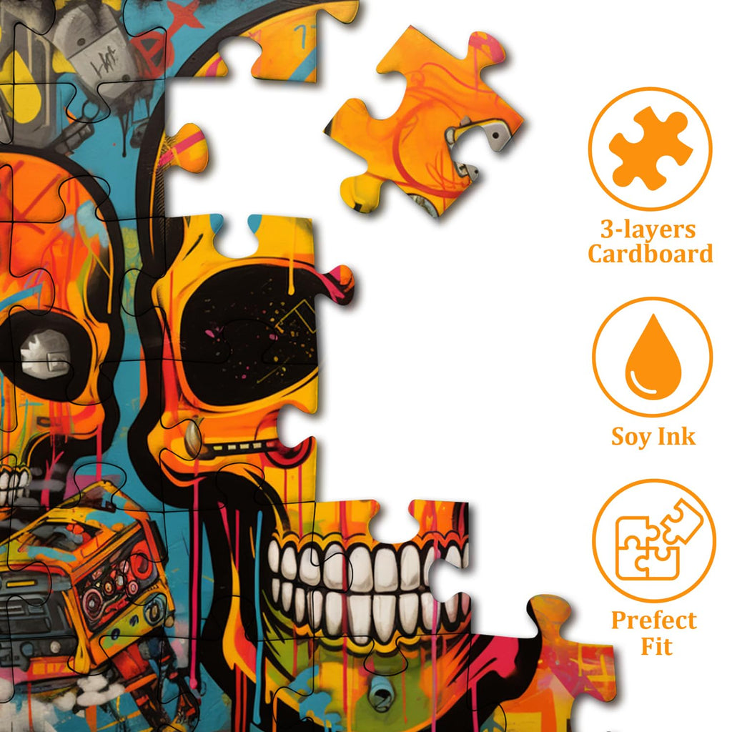 Graffiti Skull Jigsaw Puzzle 1000 Pieces – Fun-Puzzle