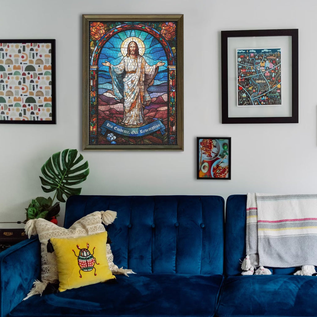 Stained Glass Jesus Christ Jigsaw Puzzle 1000 Pieces – Fun-Puzzle