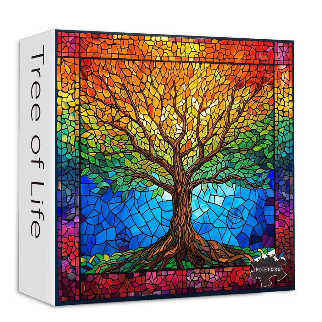 Stained Glass Tree of Life Jigsaw Puzzle 1000 Pieces – Fun-Puzzle