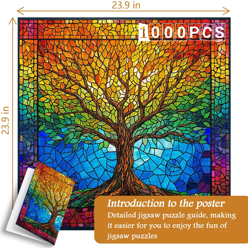 Stained Glass Tree of Life Jigsaw Puzzle 1000 Pieces – Fun-Puzzle